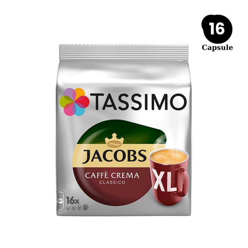 AromaKaffe | Jacobs Caffe Crema Classico XL – 16 Capsule Tassimo