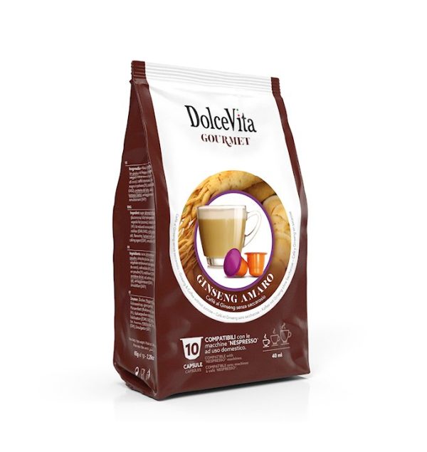 AromaKaffe | Dolce Vita GINSENG AMARO- Compatibil Nespresso- 10 Capsule AromaKaffe | Dolce Vita GINSENG AMARO- Compatibil Nespresso- 10 Capsule