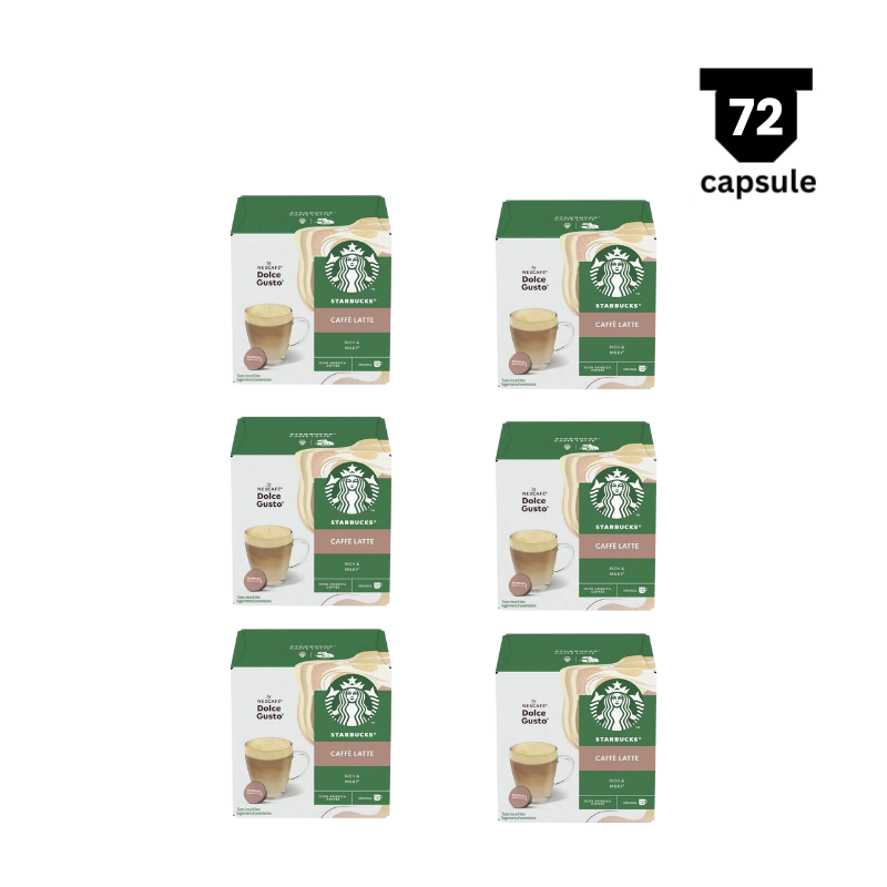 AromaKaffe | 72 capsule Starbucks Caffe Latte By Nescafe Dolce Gusto ...